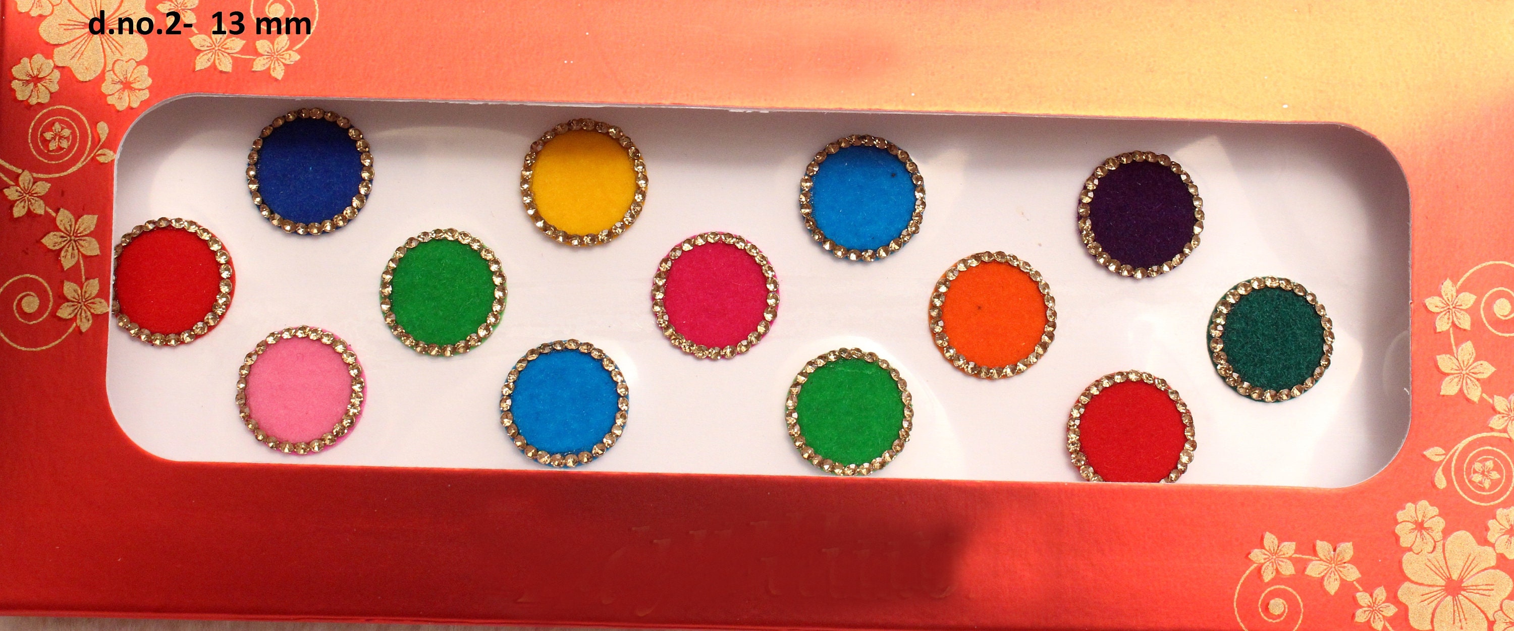 Round Colored BindisIndia Round BindisVelvet Colorful Bridal | Etsy