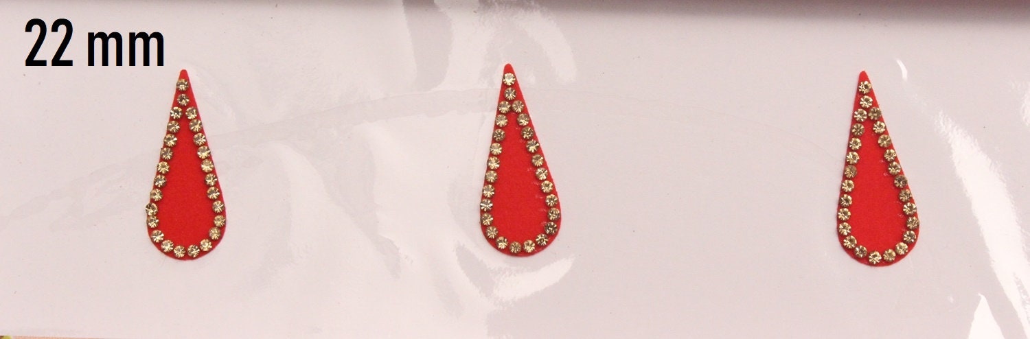 Bindis Long Red Tilak Teardrop Bindis Face Jewelscolorful | Etsy