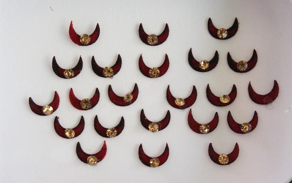 Half Moon Bindis Forehead Stickerschhand Bindis Stickershalf | Etsy