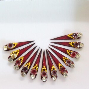Dark Brown Teardrop Bindis: Indian Forehead Stickers - Etsy