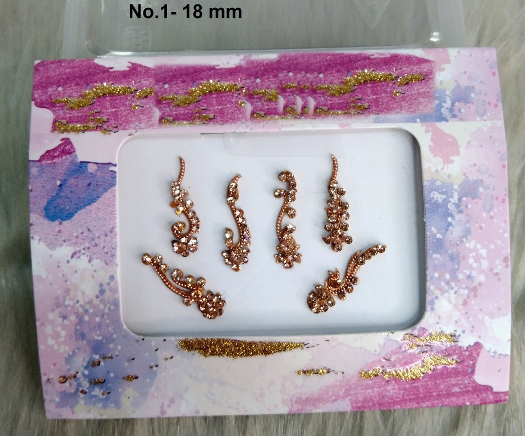 Gold Long Face Jewels Bindis,bridal Bindis Stickers,stone Bindis,gold ...