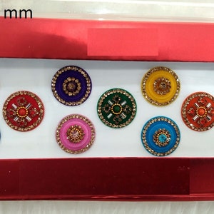 Bindis Big Round Multicolored Bridal Bindis ,indian Color Round Bindis ...