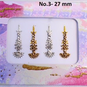 Bindi Long Gold Silver Face Bindis Jewels,long Bindis Stickers,stone ...