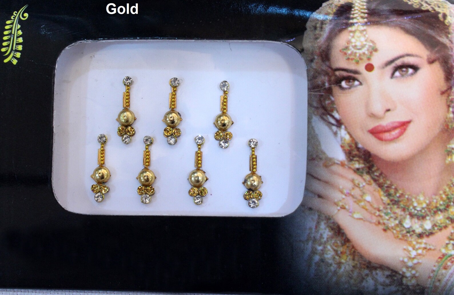 Gold/Silver/Black/Multicolor Long Face Bindi Bridal Bindis | Etsy