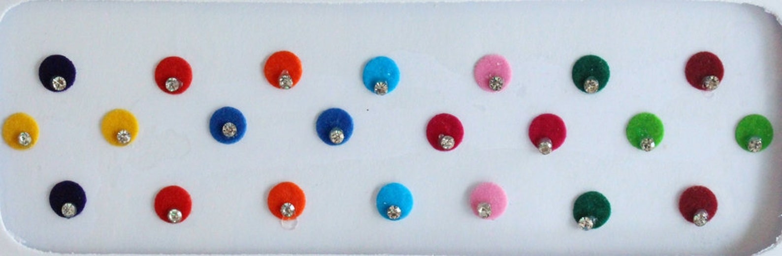 Bindis Round Plain Colored Bindis wedding Round Bindisvelvet | Etsy