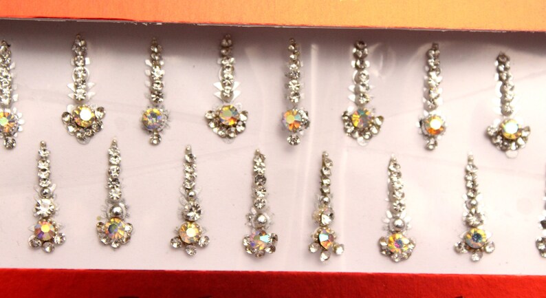 Bindis Long Silver Face Bindis JewelsWedding Long Bindis | Etsy