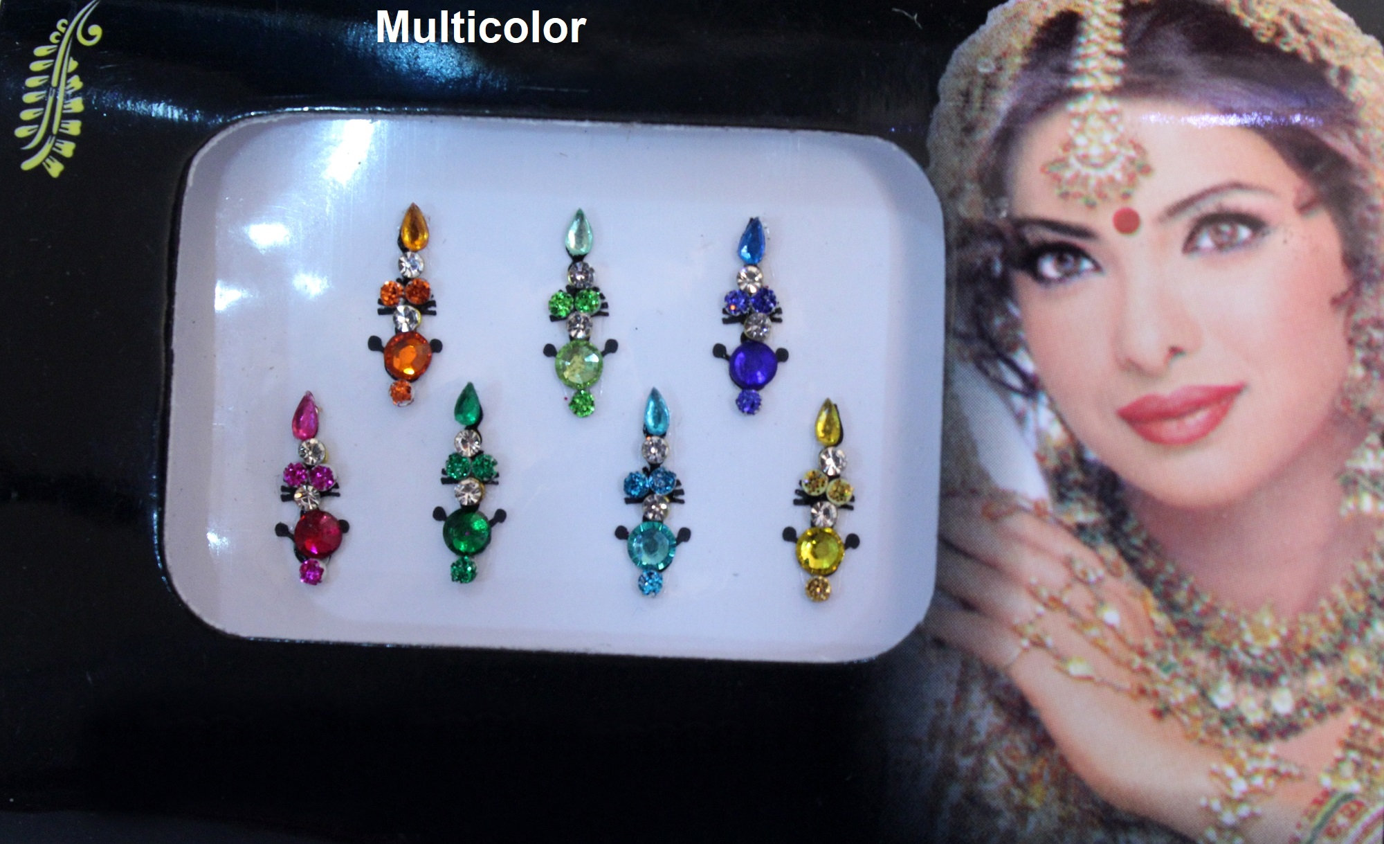 Gold/Silver/Black/Multicolor Long Face Bindi Bridal Bindis | Etsy