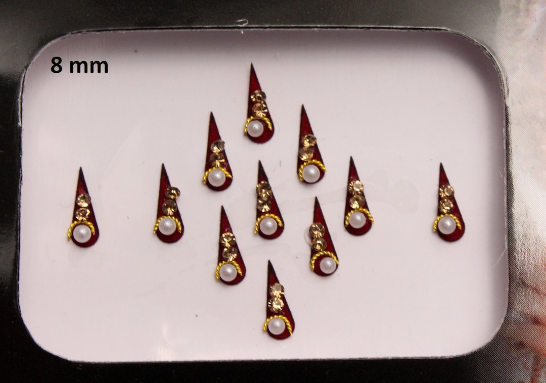 Bindis Long Tilak Dark Brown Face Bindis,india Bindis ,teardrop Wedding ...