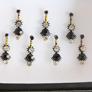 Gold/silver/black Long Face Bindi Stickers,bridal Bindis Stickers,long ...