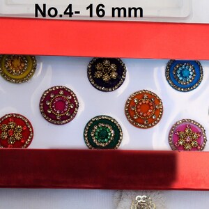 Bindis Big Round Multicolored Bridal Bindis ,indian Color Round Bindis ...