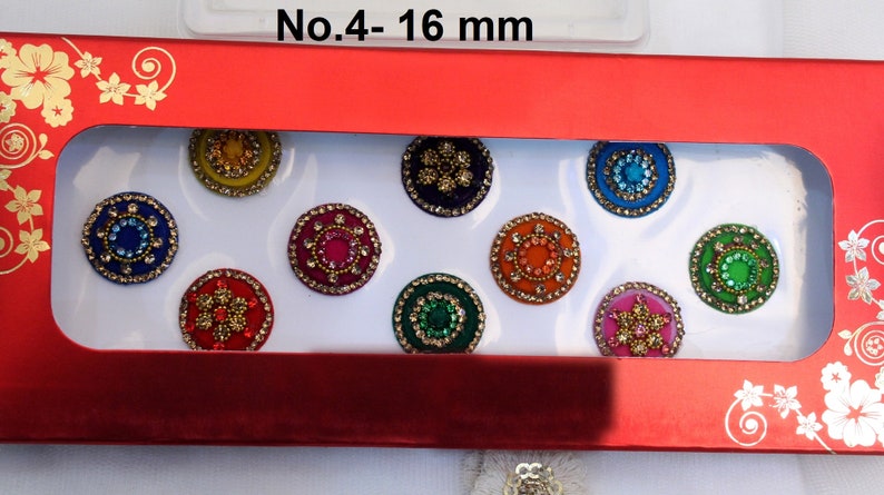 Bindis Big Round Multicolored Bridal Bindis indian Color - Etsy