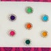 Bindis Plain Round Colored Bindis With Silver Stone Outline,wedding ...