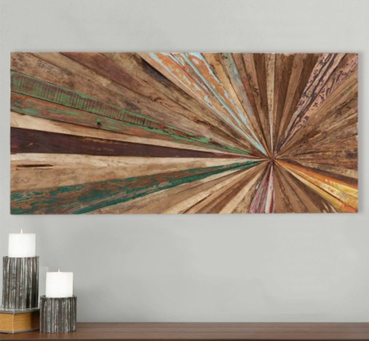 Reclaimed Wood Wall Art Geometric, Modern Geometric Wood Wall Art ...