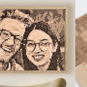 Custom Bricked Mosaic Portrait Made of Natural Wood Custom - Etsy