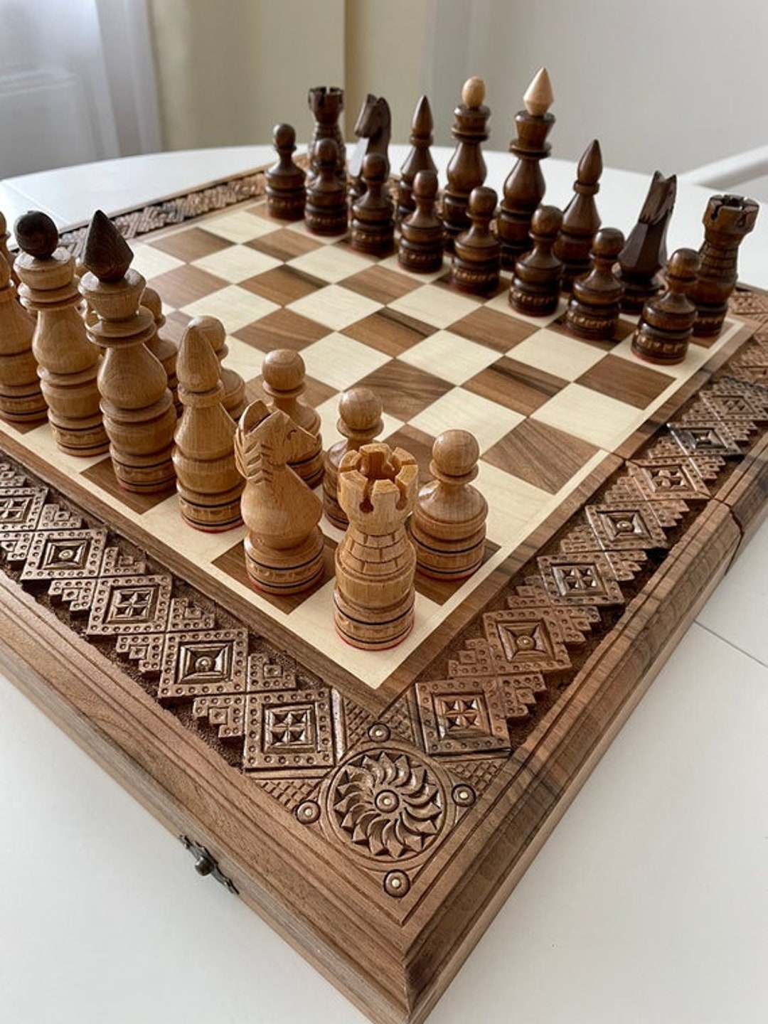 Modern Chess Wood Boards Large Chess Set With Board, Wooden Chess Game ...