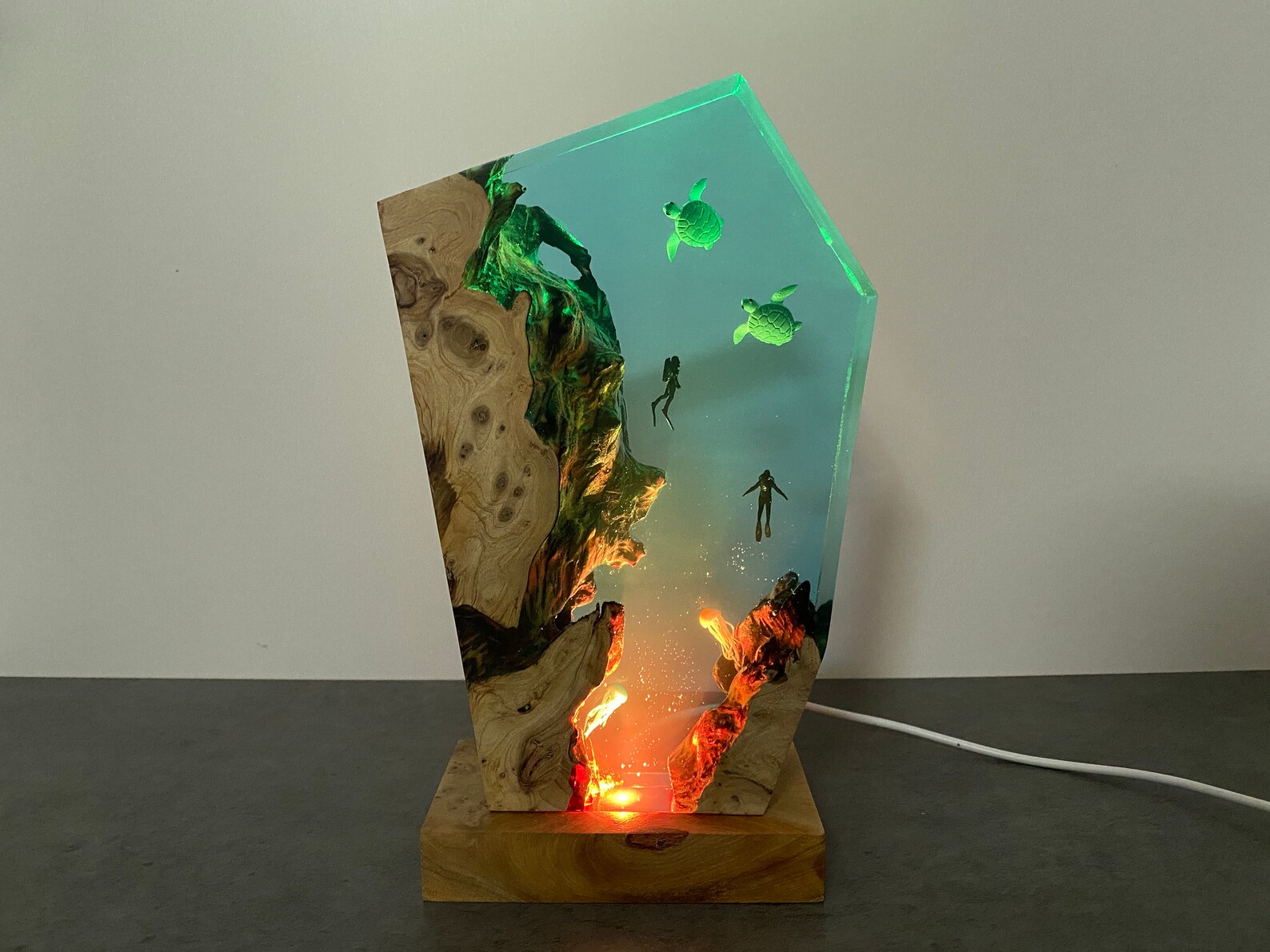 Marine Turtle Resin Night Light Handmade Wooden Crafts - Etsy UK