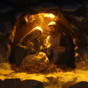 Jesus Epoxy Night Lamp, Jesus Resin Wood Nitht Lights Desk Decor ...