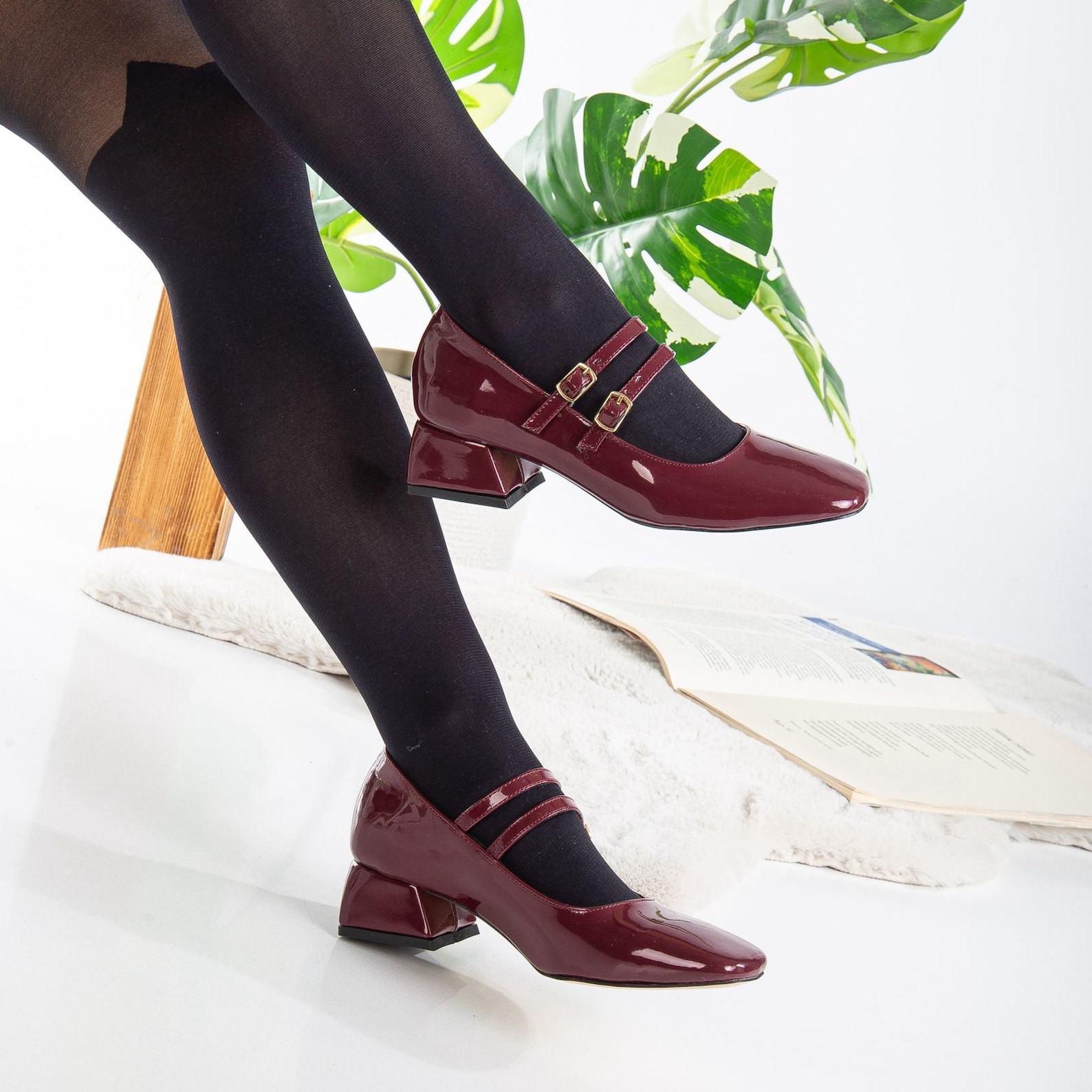 Burgundy Red Mary Jane Shoes, Mary Jane Heels, Dark Red Mary Janes ...