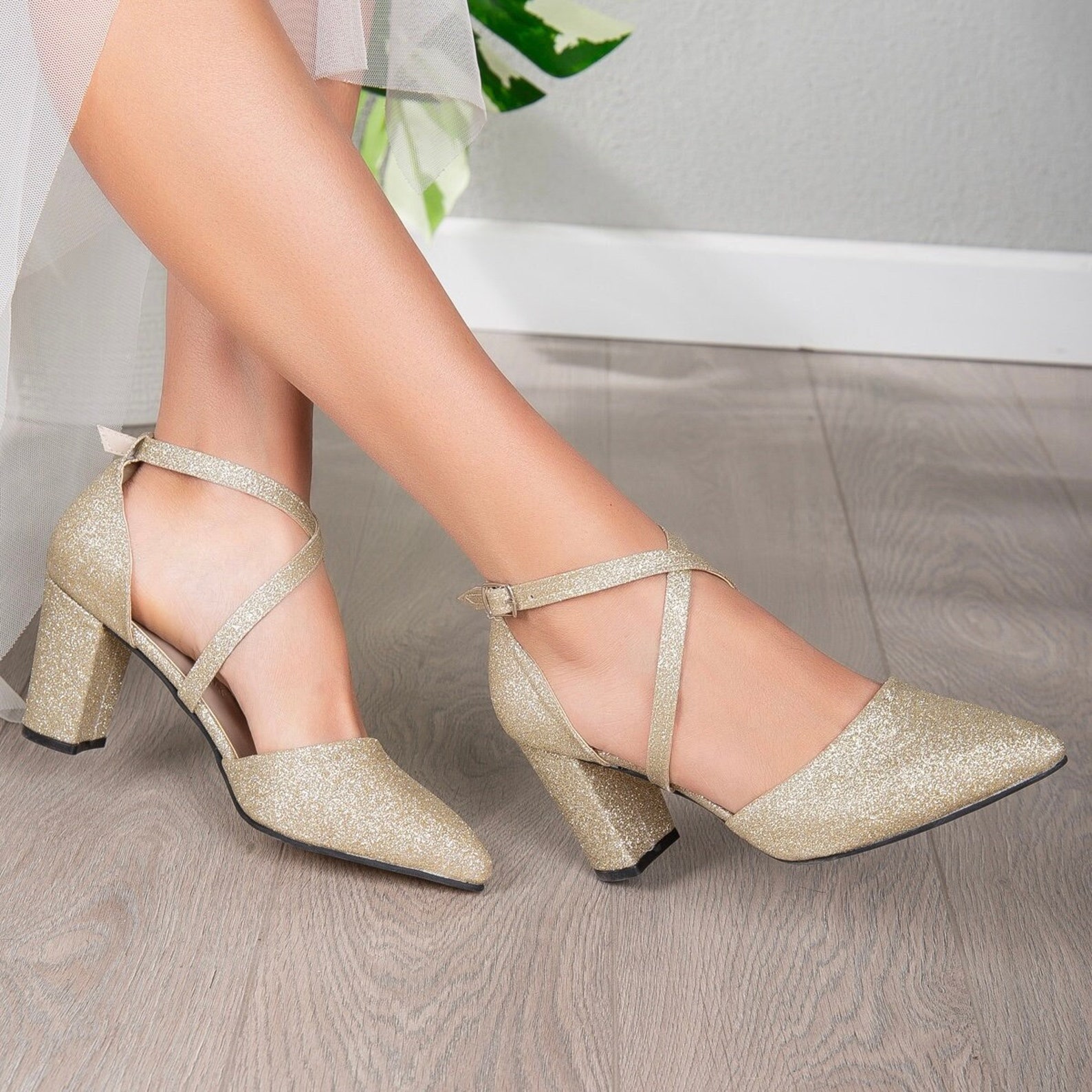 Gold Wedding Shoes, Gold Glitter Heels, Gold Bridal Shoes, Gold Wedding ...