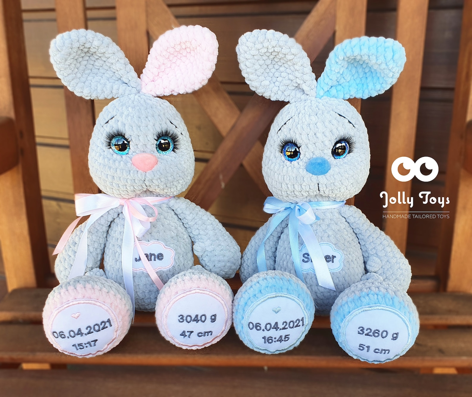 Personalised Bunny Birth Gift Special Memory Gift Babygirl Doll for ...