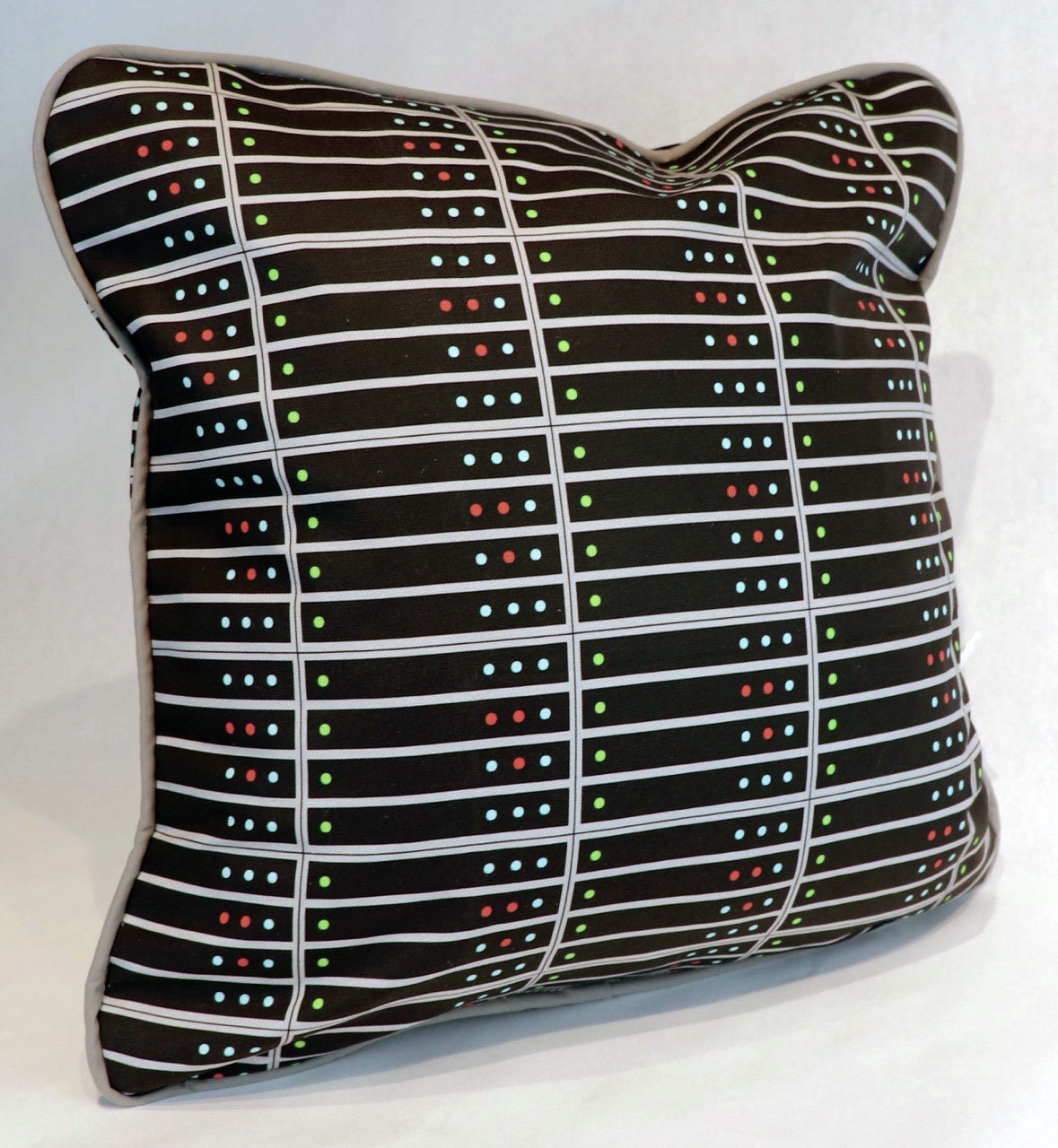 Computer server stack pillow in black and grey with insert | Etsy
