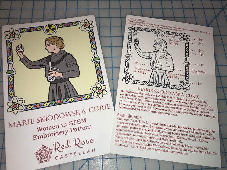 Marie Curie Women in Stem Embroidery Kit - Etsy
