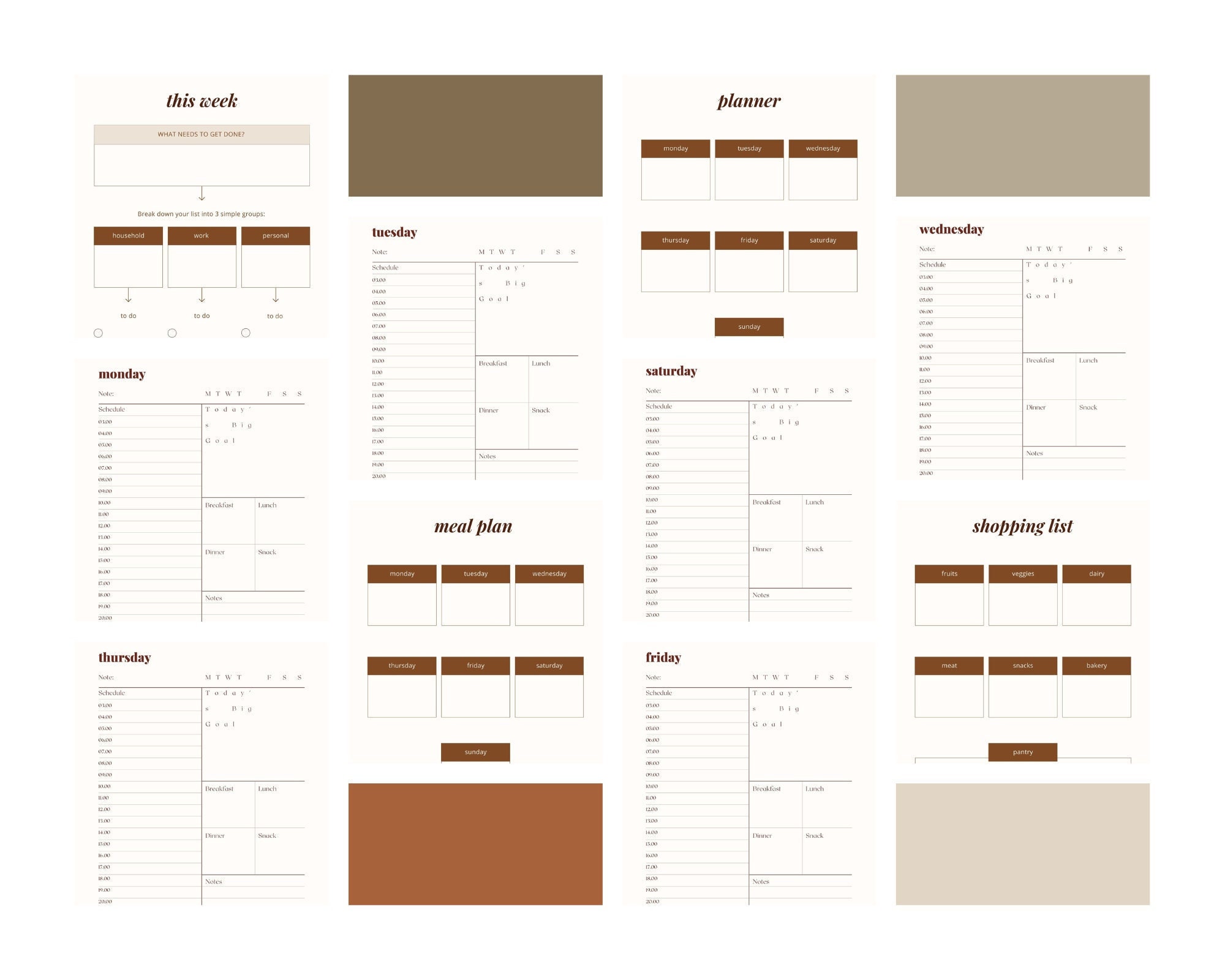 Printable Aesthetic Minimalist Daily/weekly Planner + Organizer - Etsy