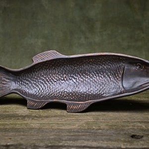 Ceramic Fish Dish Pottery Plate Serving Tray Fish Platter Fishing Gift ...