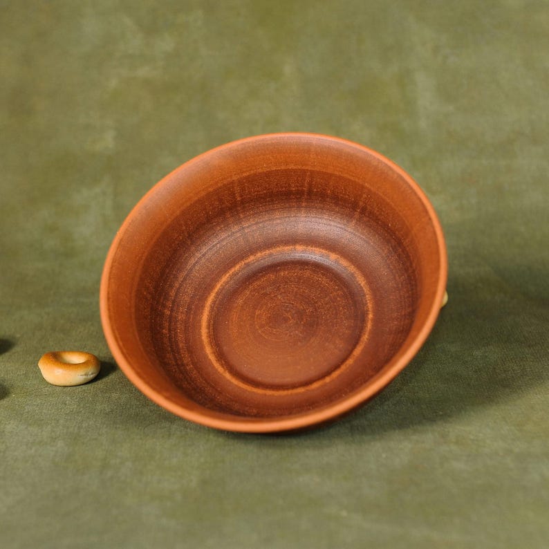 Handmade Red Clay Bowl: Unglazed Ceramic Tureen - Etsy