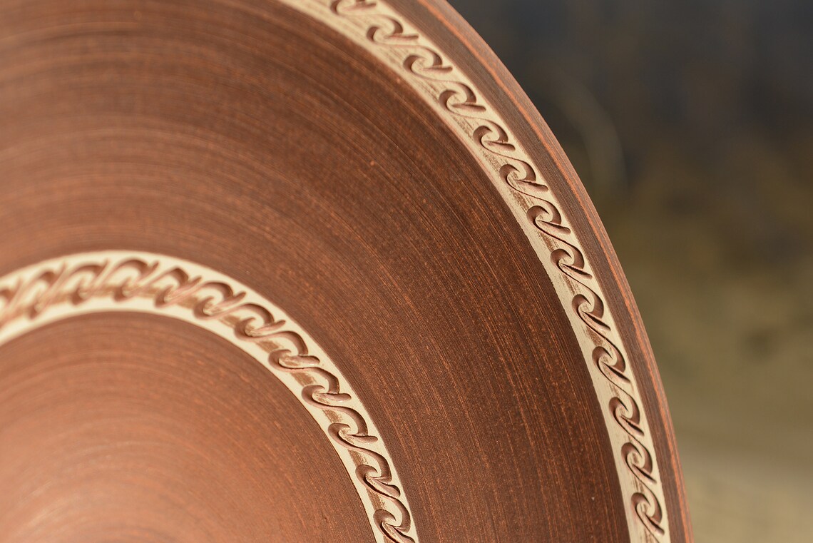 Big Ceramic Plate 16.5 Inch Red Clay Brown Dish for Fruit - Etsy