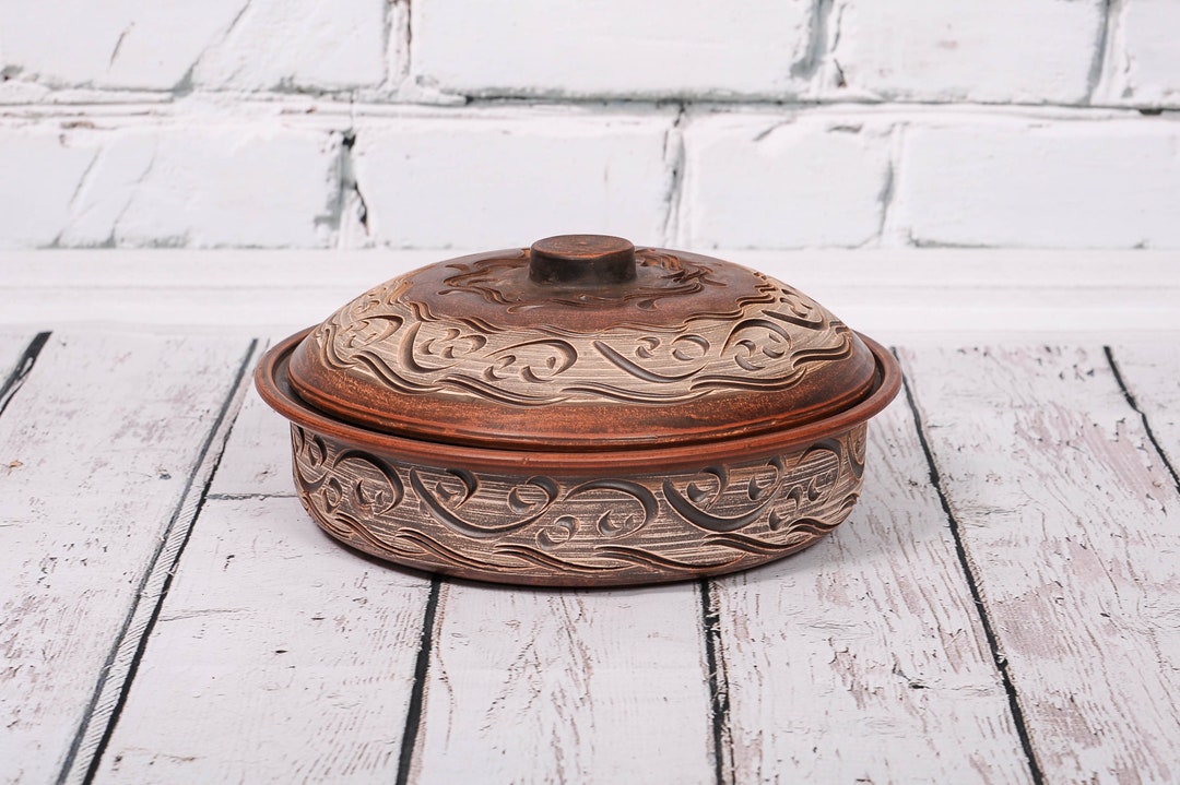 Handmade Red Clay Cooking Pot: Organic Ceramic Baking Dish - Etsy