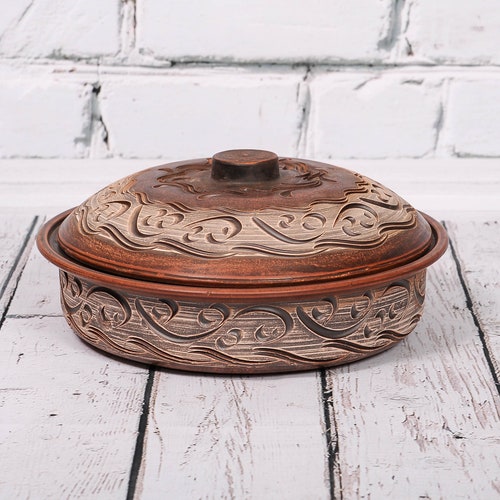 Big Ceramic Baker Pot Handmade Bread Baking Dish Cooking - Etsy