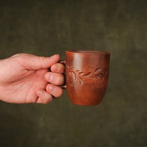 Set of 2 Ceramic Cup Handmade Clay Drinking Tea Cup Pottery Mug ...