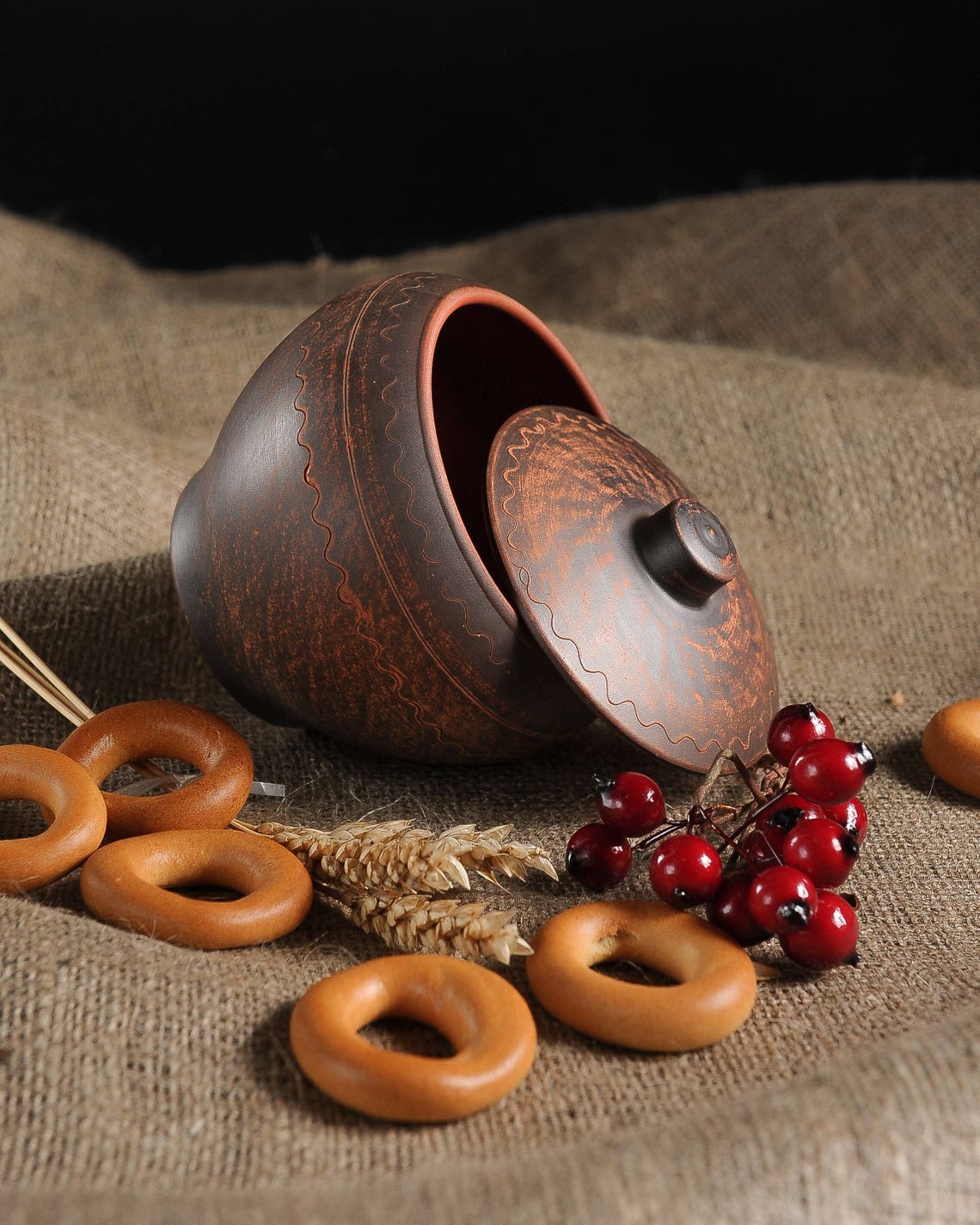 Ceramic Baking Pot Pottery Clay Kitchen Decor Bakeware Cooking | Etsy