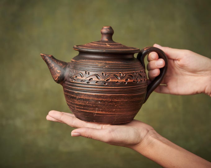 Ceramic Teapot Clay Kettle for Tea Ceremony Tea Clay Handcrafted Teapot Pottery Home Decor ...