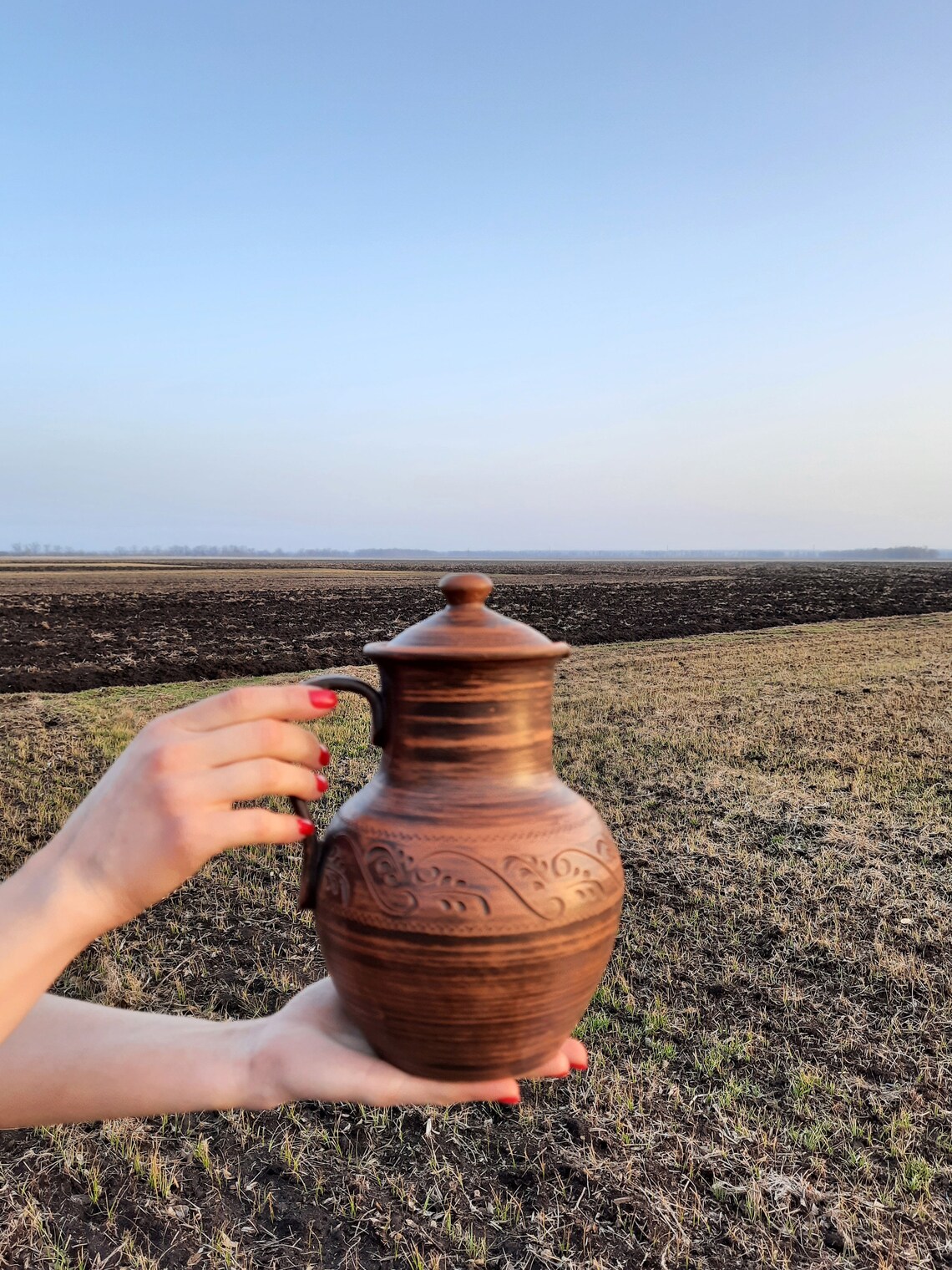Big Clay Jug with Lid Handmade Ceramic Vessel for Milk Water | Etsy