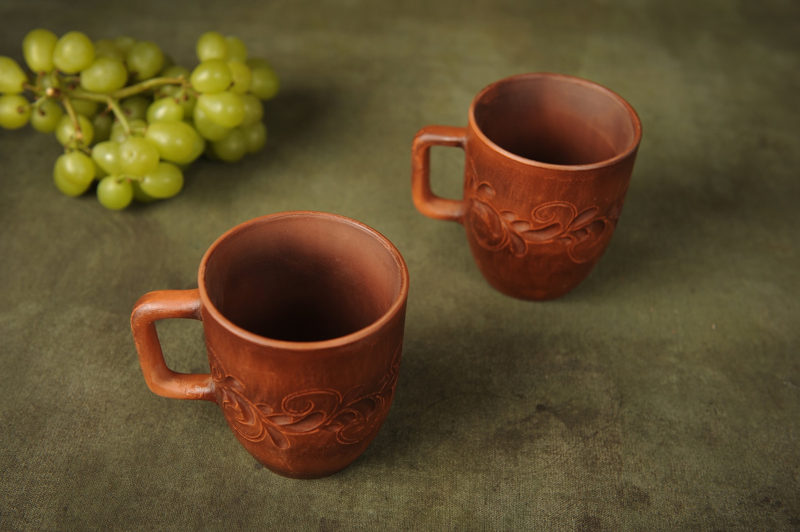 Set of 2 Ceramic Cup Handmade Clay Drinking Tea Cup Pottery - Etsy