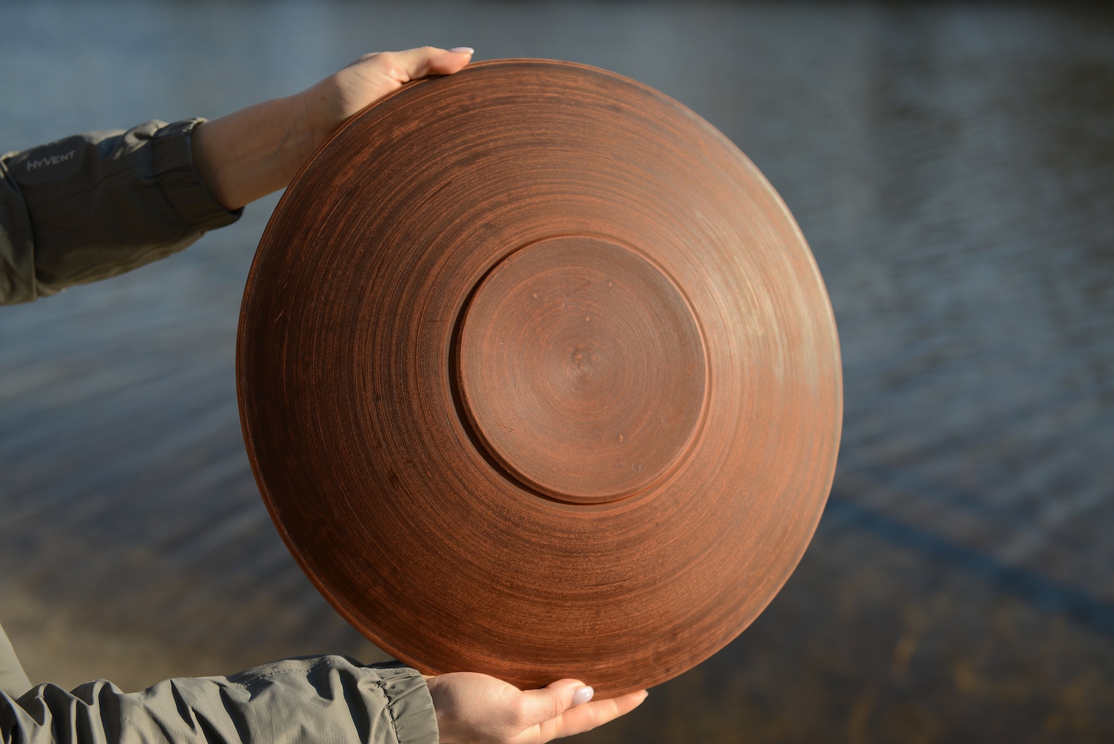 Big Ceramic Plate 16.5 Inch Red Clay Brown Dish for Fruit - Etsy