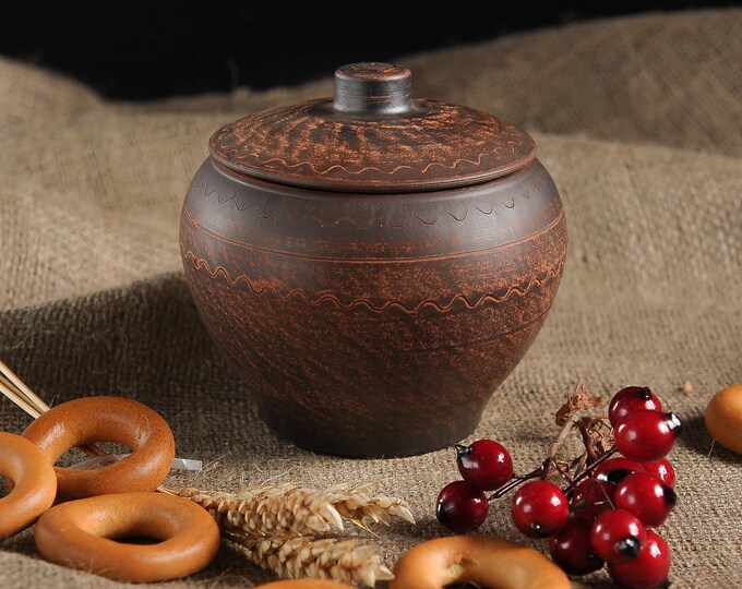 Ceramic Baking Pot Pottery Clay Kitchen Decor Bakeware Cooking Cookware ...