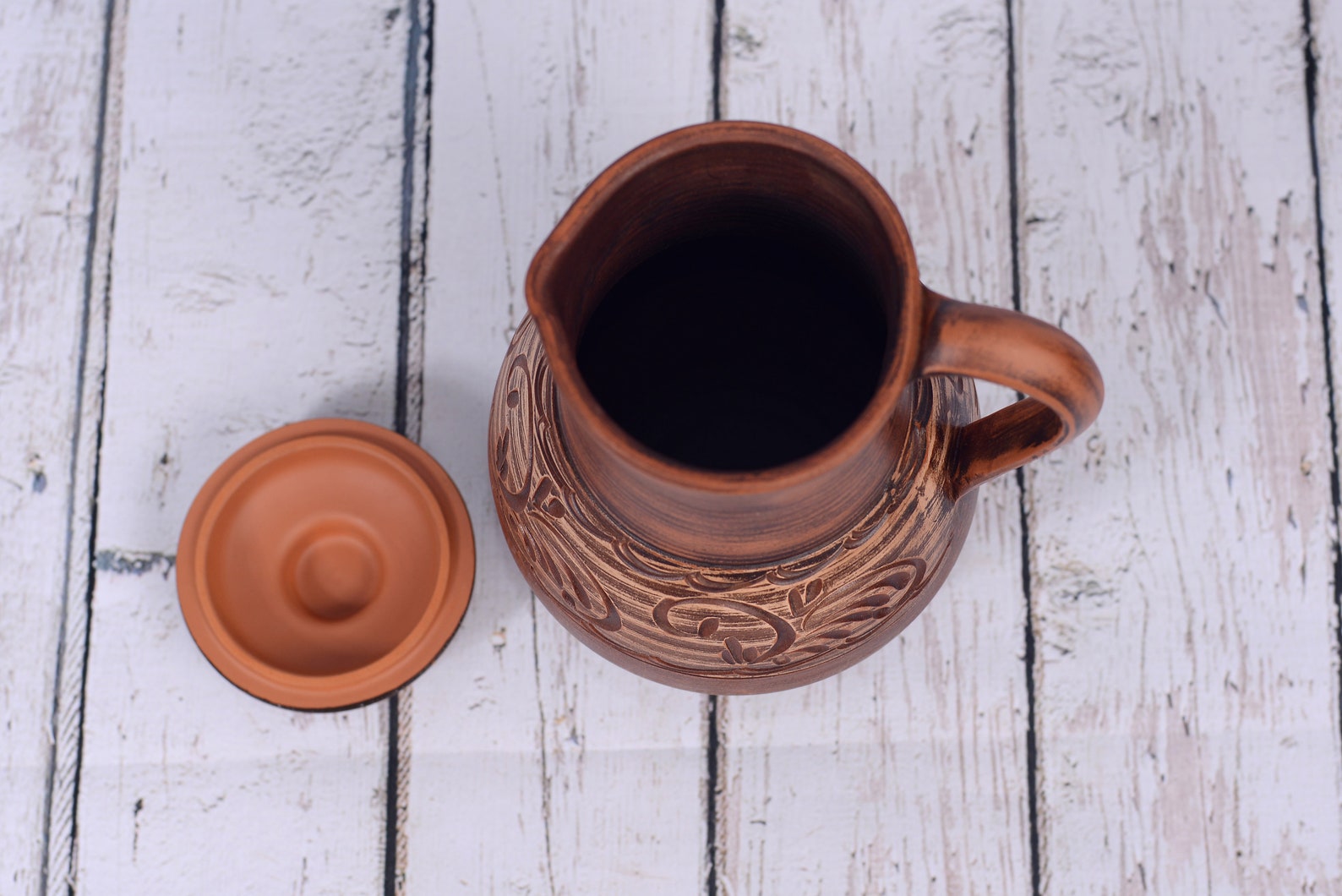 Big Clay Jug With Lid Handmade Ceramic Vessel for Milk Water | Etsy