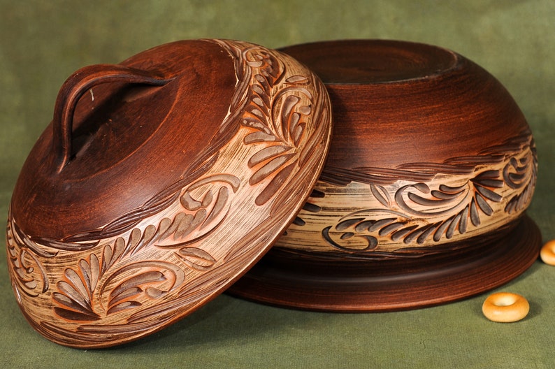 Big Ceramic Baker Pot Handmade Bread Baking Dish Cooking - Etsy