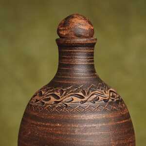 Handmade Red Clay Bottle Vessel Jug for Wine Water Juice Milk Vodka ...