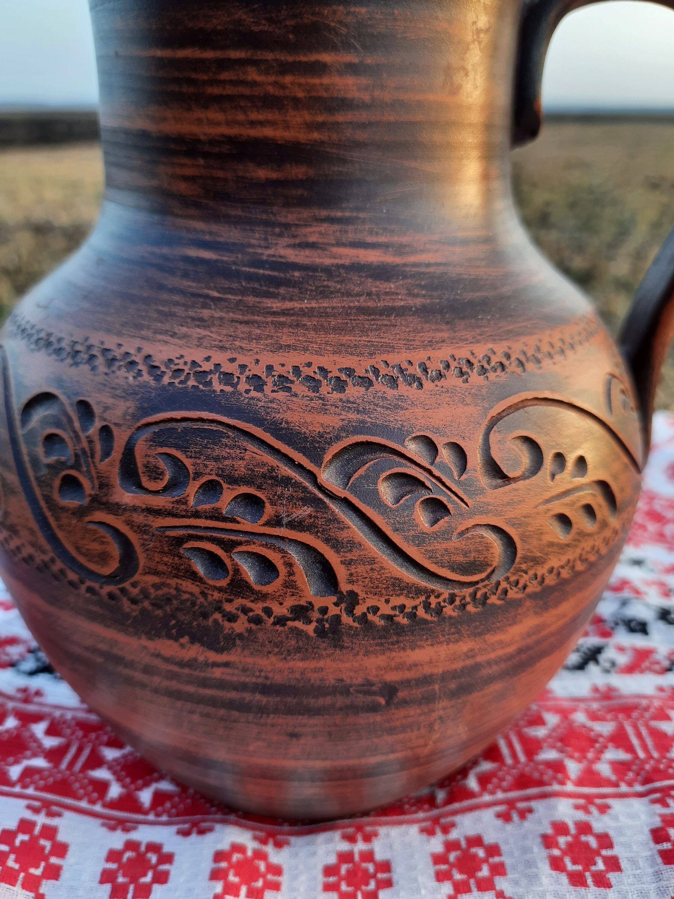 Big Clay Jug with Lid Handmade Ceramic Vessel for Milk Water | Etsy