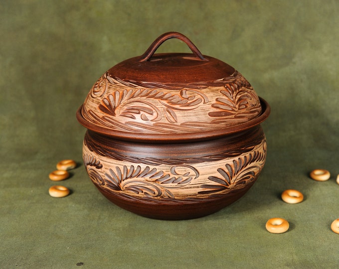 Big Ceramic Baker Pot Handmade Bread Baking Dish Cooking Organic ...