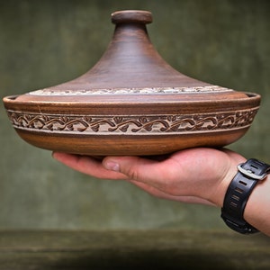Tagine for Cooking Big Ceramic Pot Handmade Clay Pot With Lid Baking ...