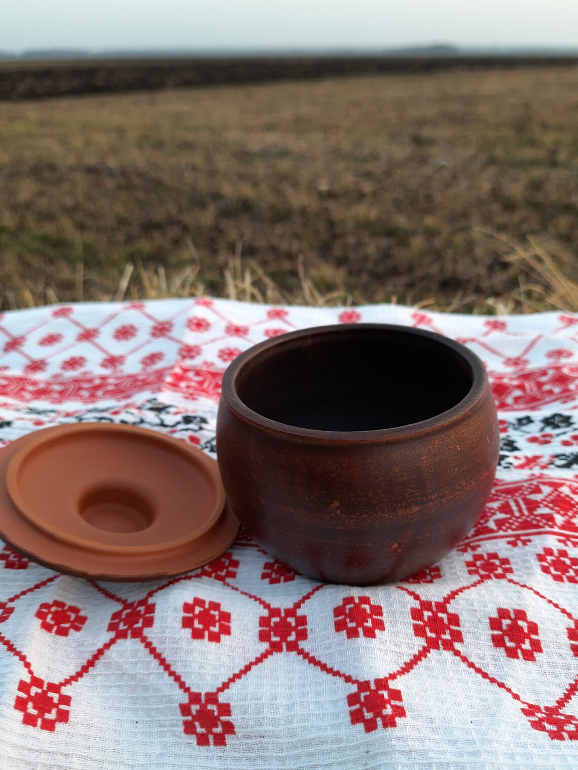 Small Ceramic Baking Pot with Lid Pottery Clay Kitchen decor | Etsy