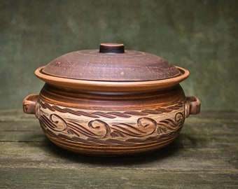 Big Ceramic Baker Pot Handmade Bread Baking Dish Cooking Organic ...