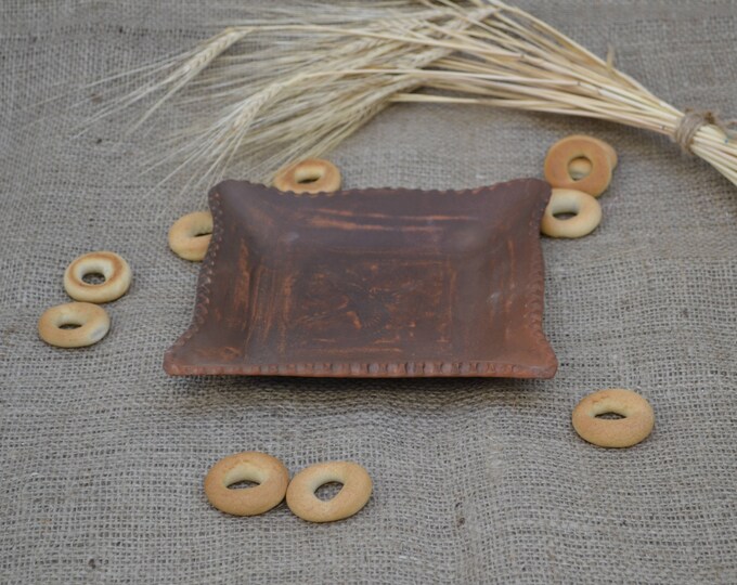 Handmade Plate Decor Shadoof Pottery Ceramic Hand Crafted Red - Etsy