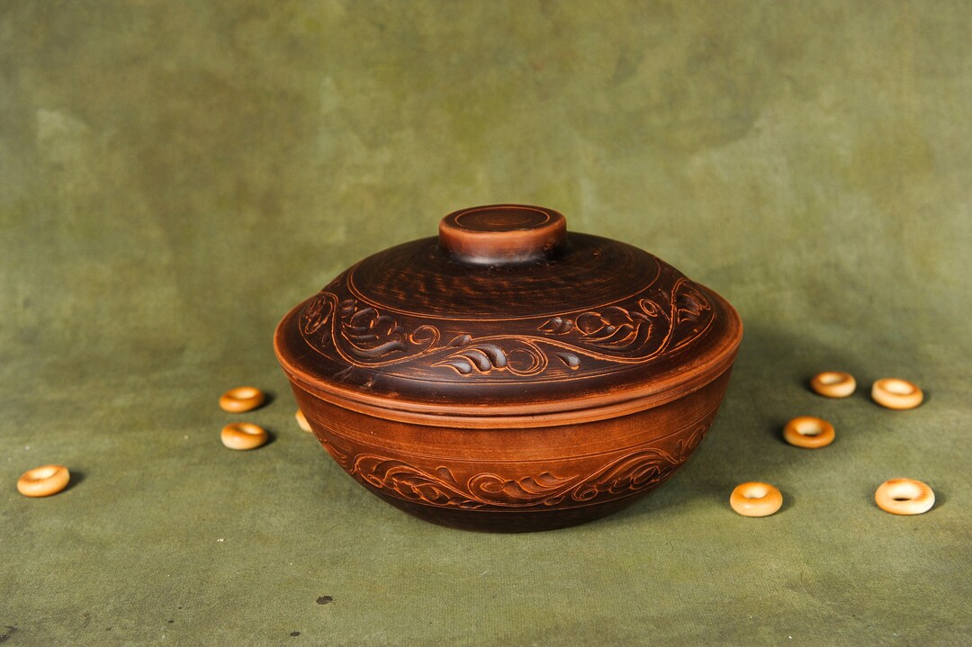 Ceramic Pot With Lid Bread Baker Pan Red Clay Saucepan Dutch Oven 100 ...
