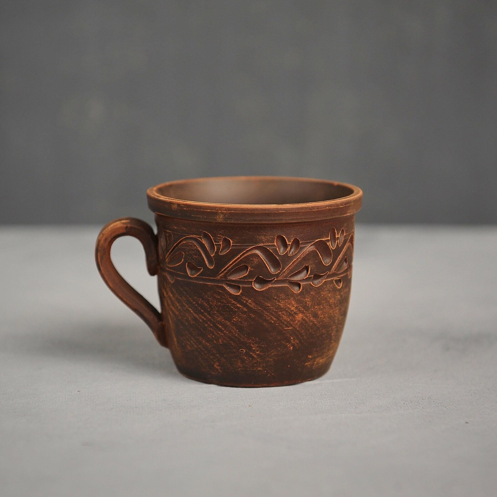 Clay Teapot Set: Rustic Teapot With Tea Cups, Terracotta Ceramic ...